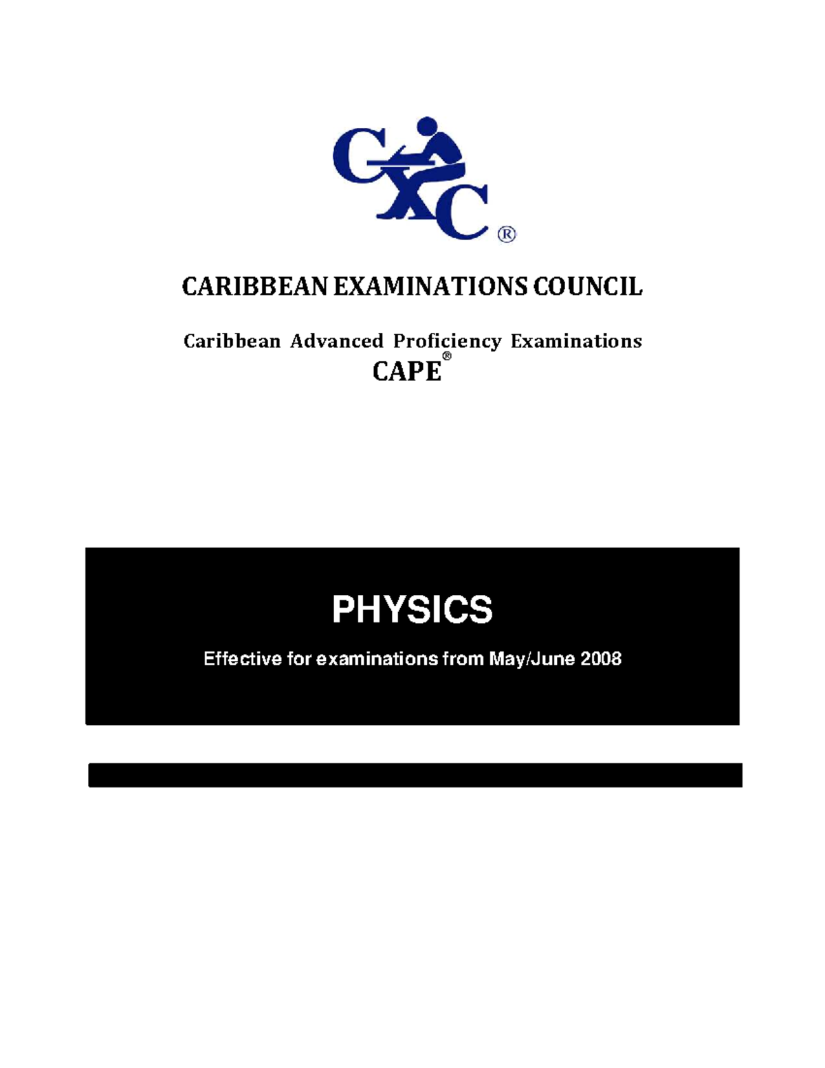 CAPE PHYSICS Syllabus Overview and Examination Structure (2008) - Studocu