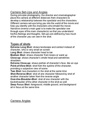 ENGLISH 101 FINAL EXAM NOTES: Editing, Sound, Film Noir & Sci-Fi - Studocu