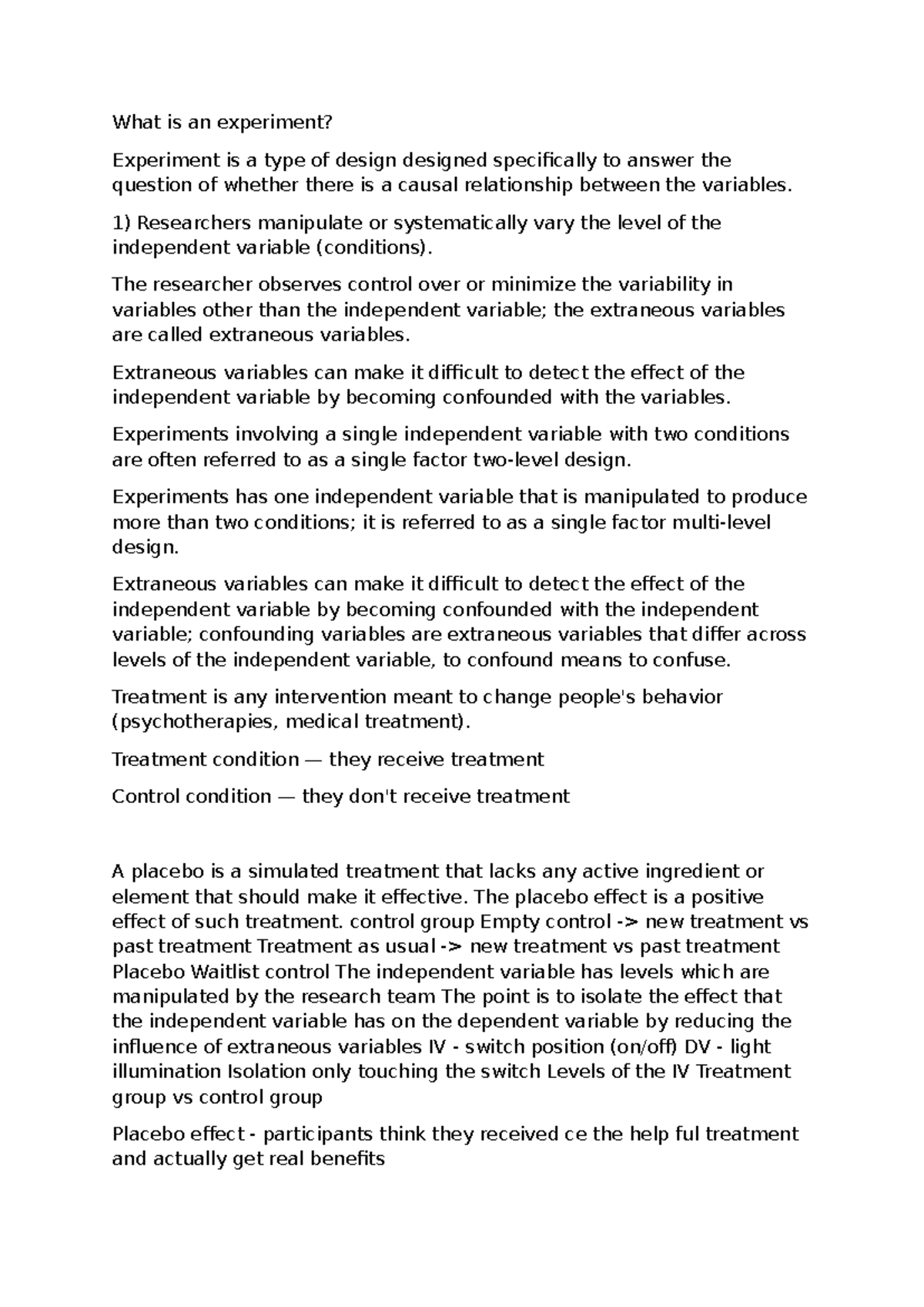 PSY 101: Understanding Experimental Design and Its Components - Studocu