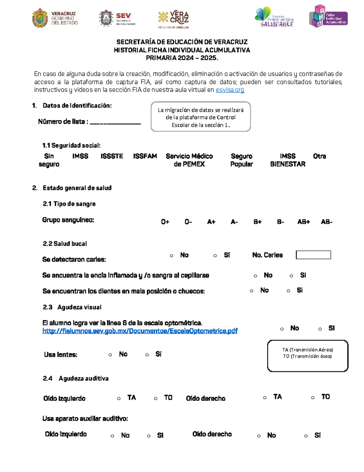 Formato FIA Acumulativa Primaria 2024-2025 - Datos de Salud y ...