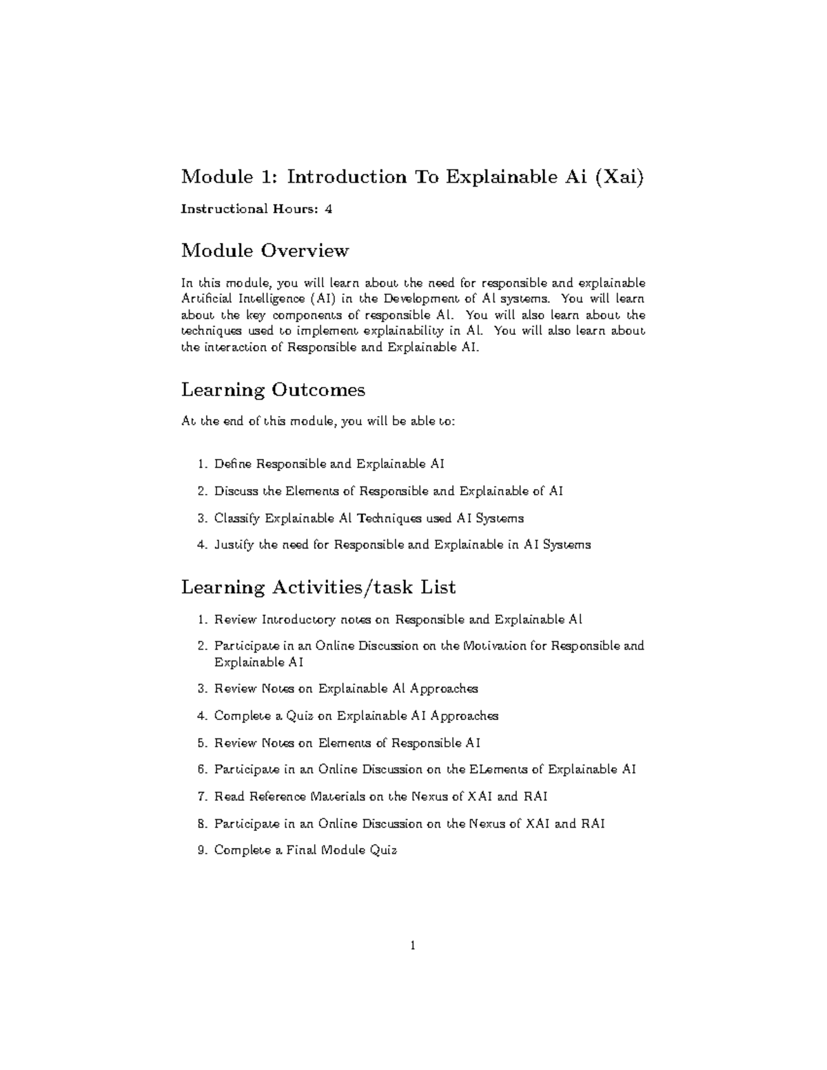 Module 1: Intro to Responsible & Explainable AI (RxAI) - Notes - Studocu