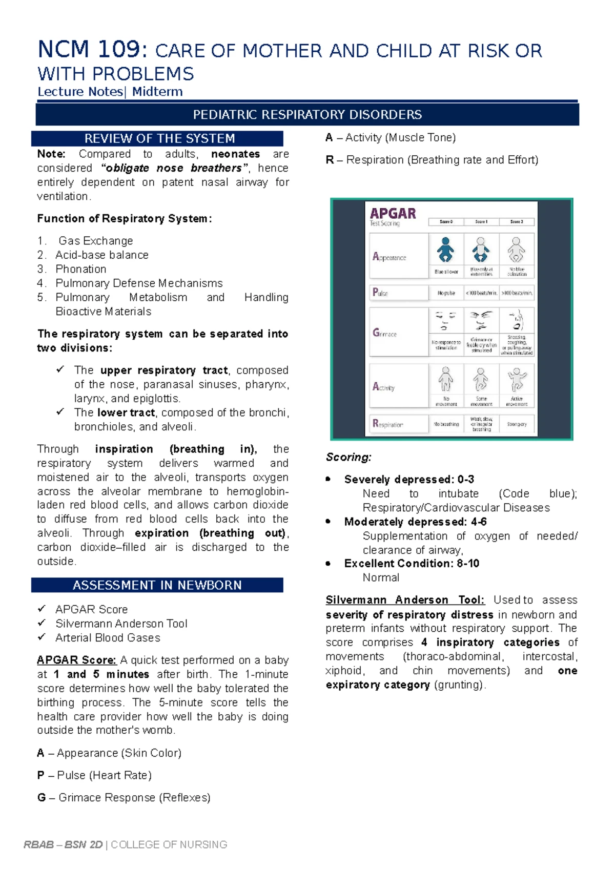 Pediatric GI Disorders Lecture Notes | Finals Review 2023 - Studocu