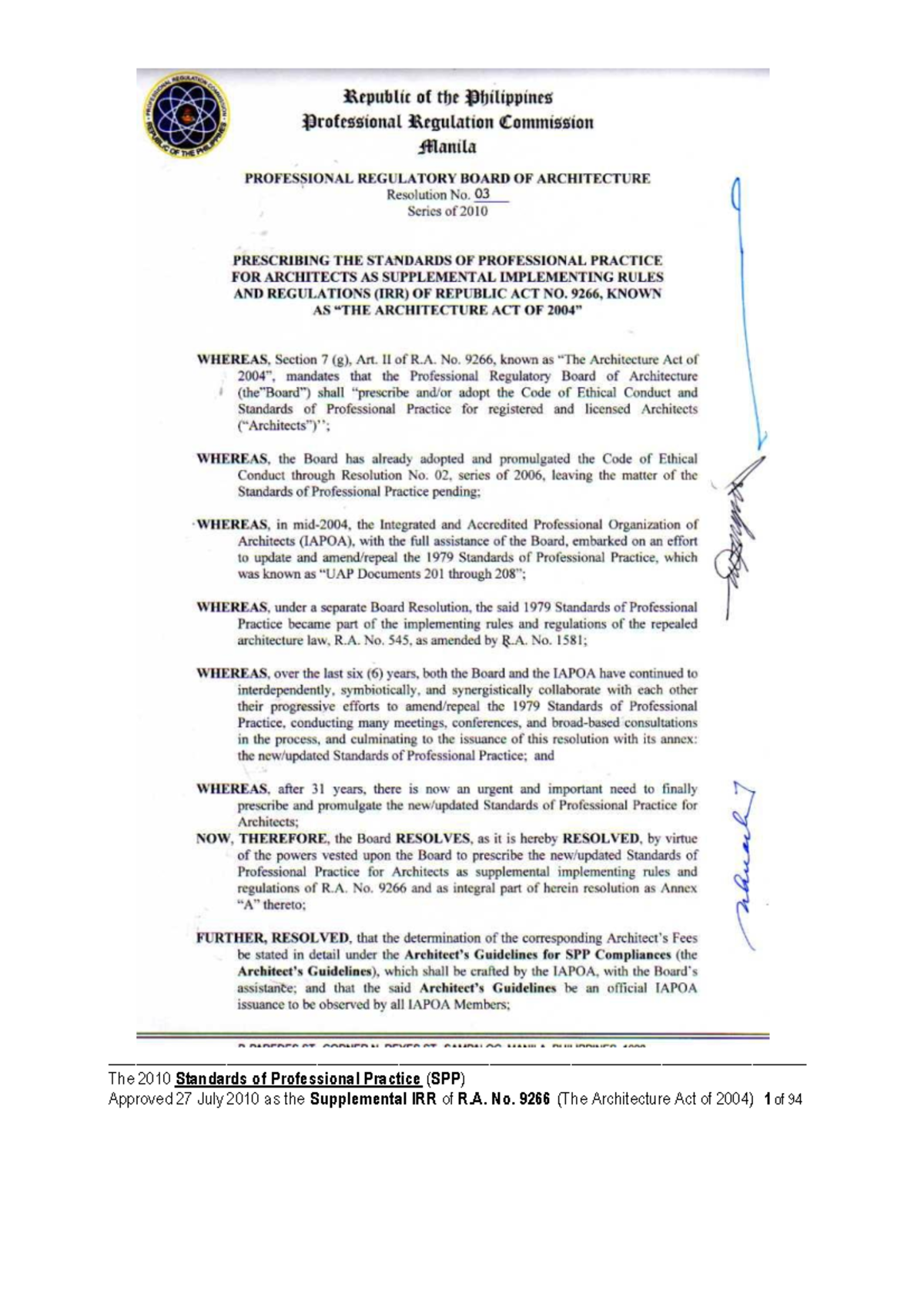 SPP for Philippine Architects: Standards of Professional Practice (2010 ...