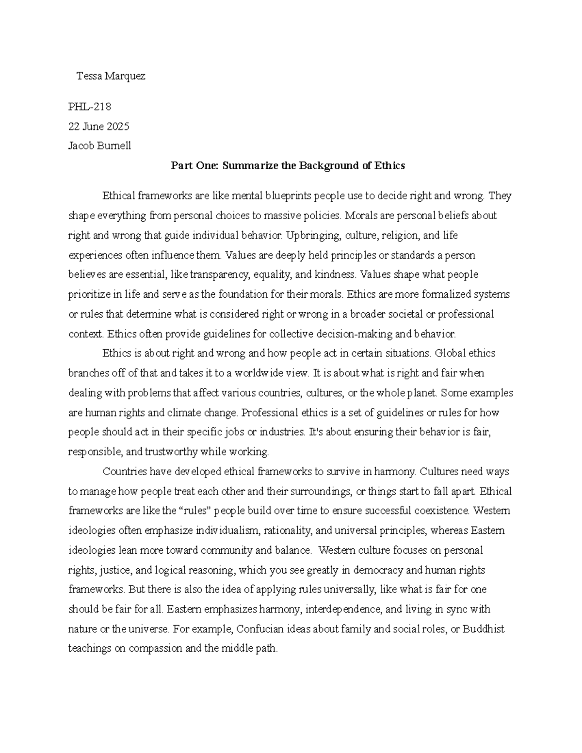 PHL Final Project: Analyzing Ethical Frameworks and Cultural Influences ...