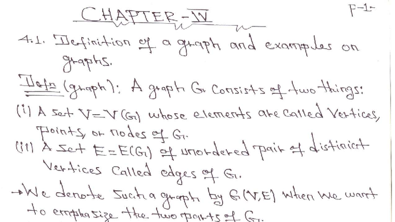 Elementary Graph Theory 0001: Definitions and Examples of Graphs - Studocu
