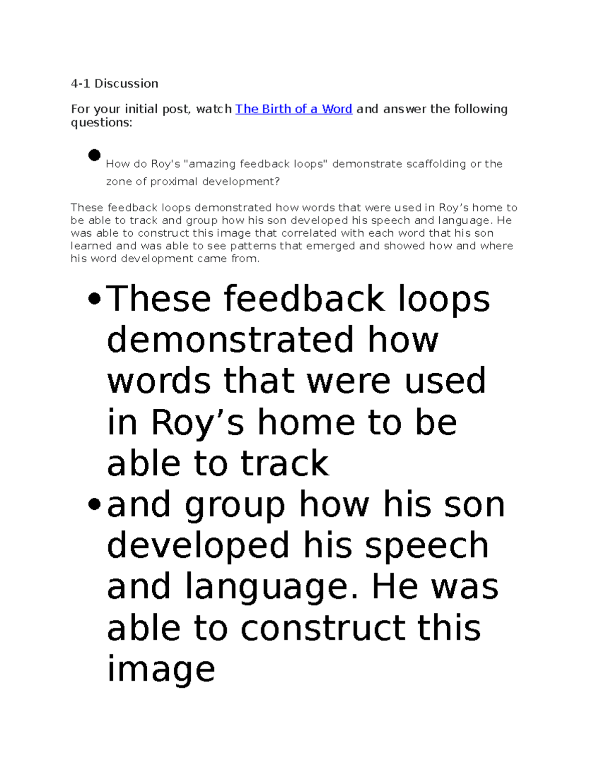 Lifespan Development Module 4: Scaffolding and Feedback Loops Analysis ...
