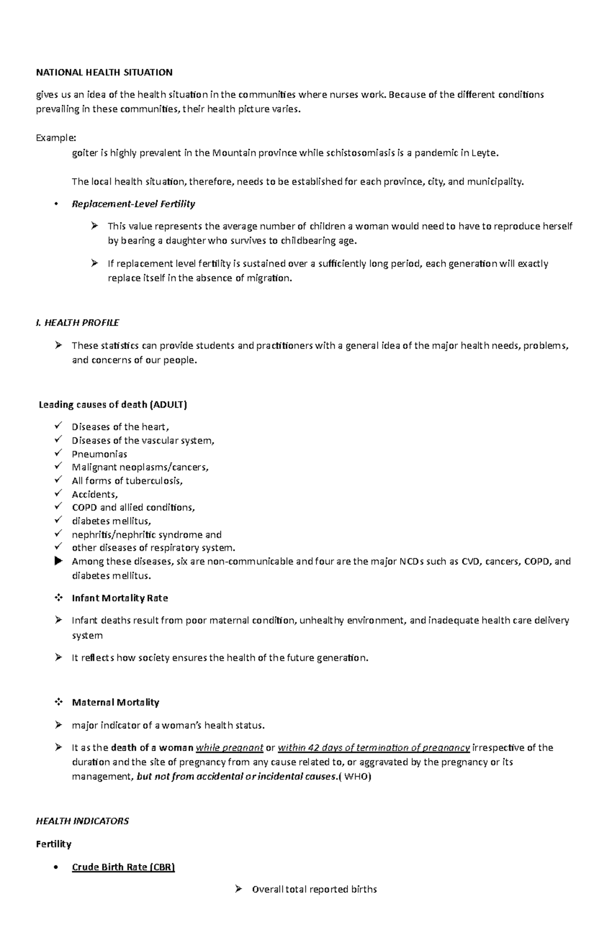 National- Health- Situation - NATIONAL HEALTH SITUATION gives us an ...