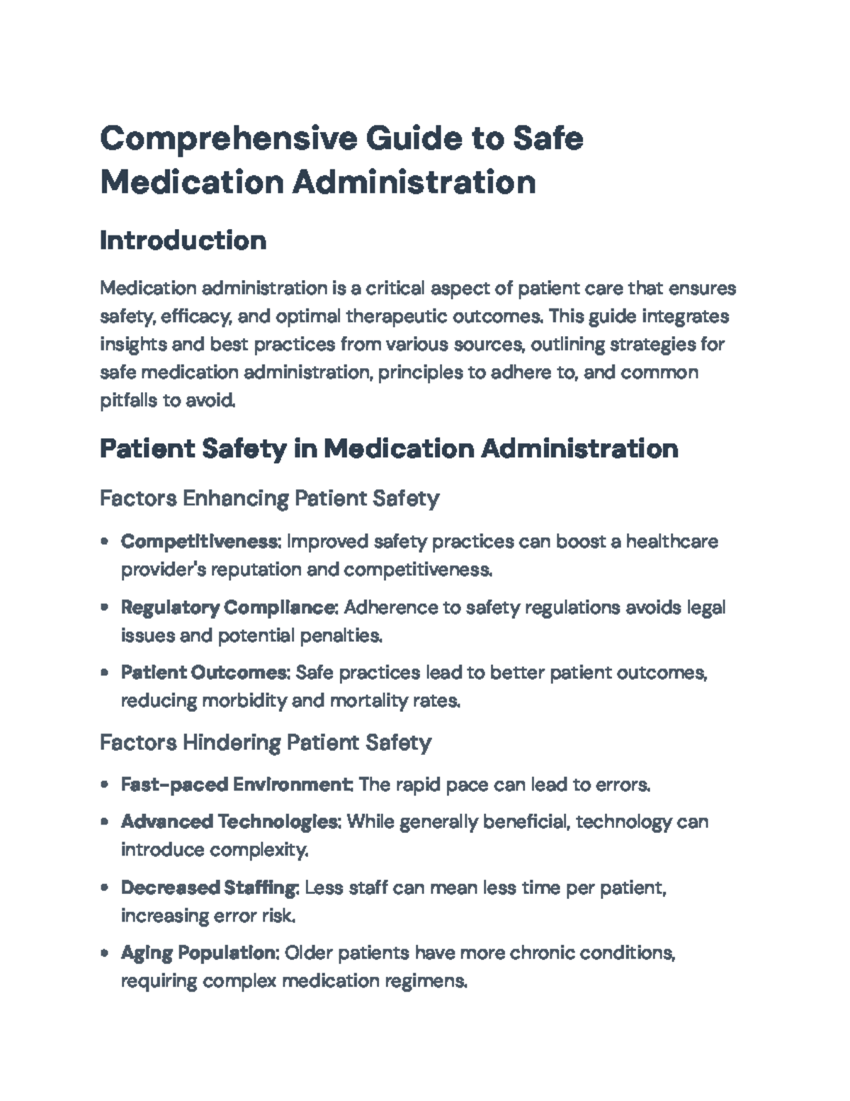 Comprehensive Guide to Safe Medication Administration Practices ...
