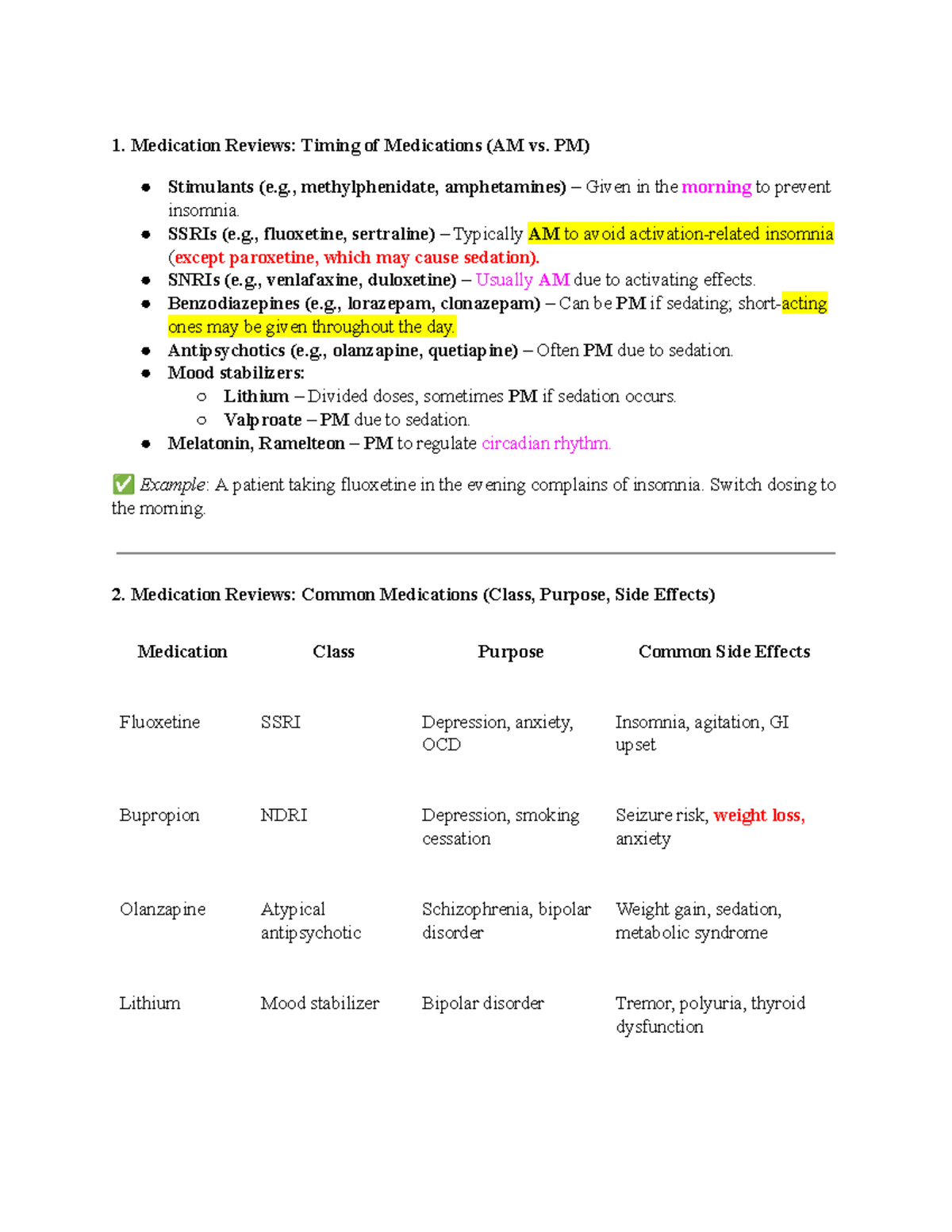 Midterm Study Guide: Medication Reviews & Mental Health Disorders - Studocu