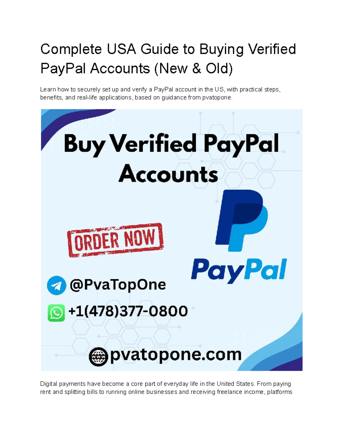 Complete USA Guide to Setting Up Verified PayPal Accounts - Studocu