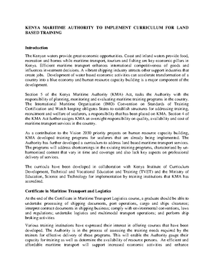 [Solved] Functions of Kenya Ports Authority KPA - Maritime transport ...