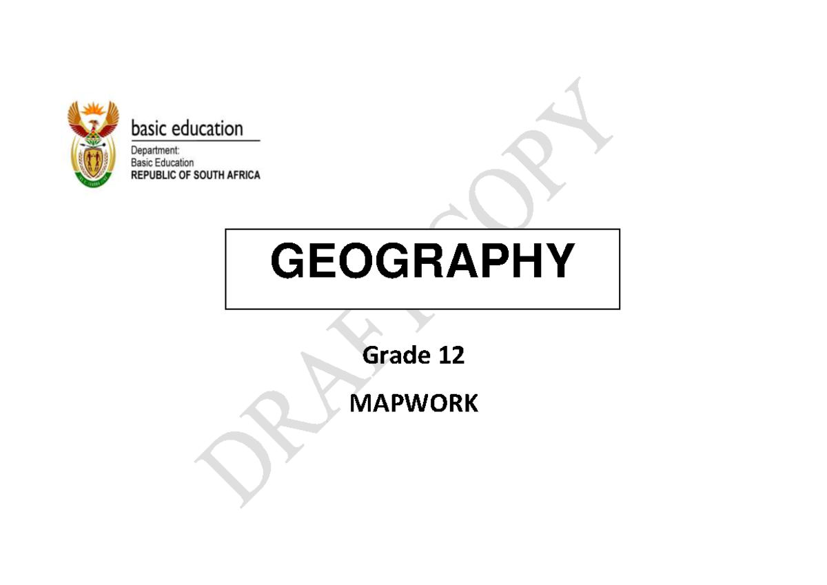 Grade 12 Geography Mapwork Study Guide and Techniques - Studocu