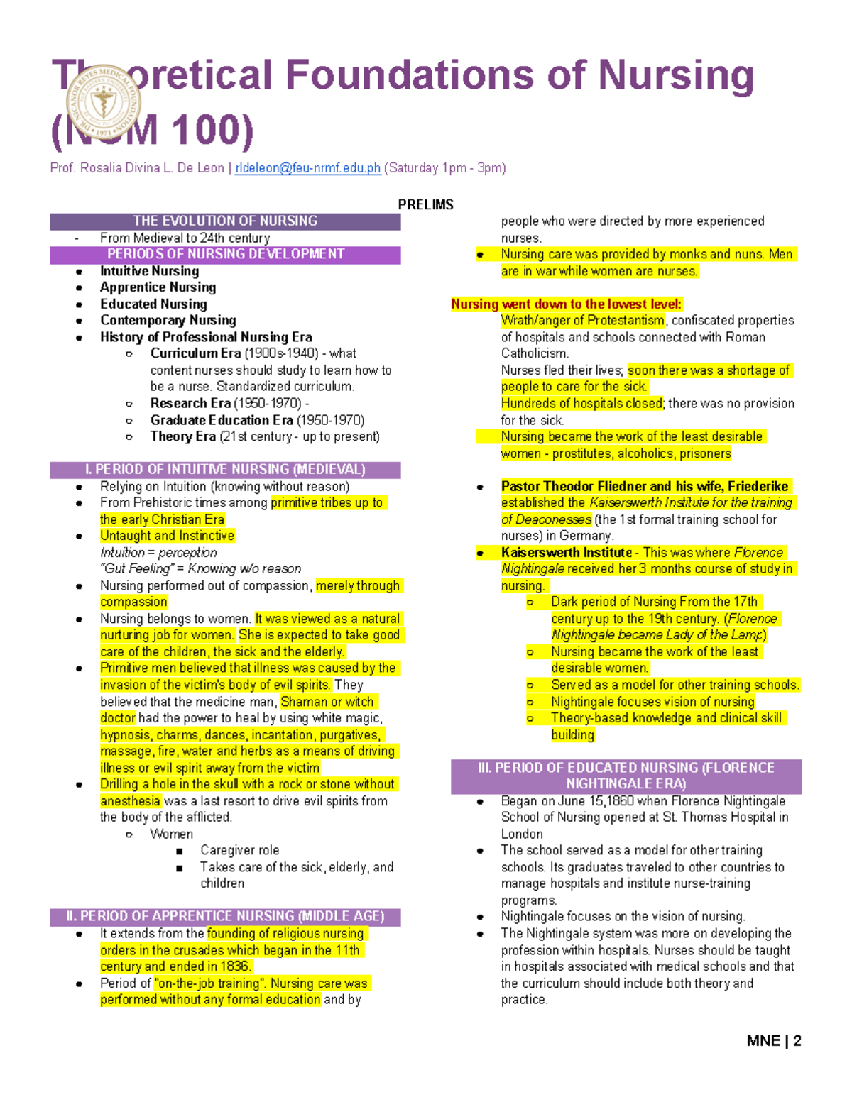 1st%20Year%20Nursing%20%7C%20TFN - Theoretical Foundations of Nursing ...