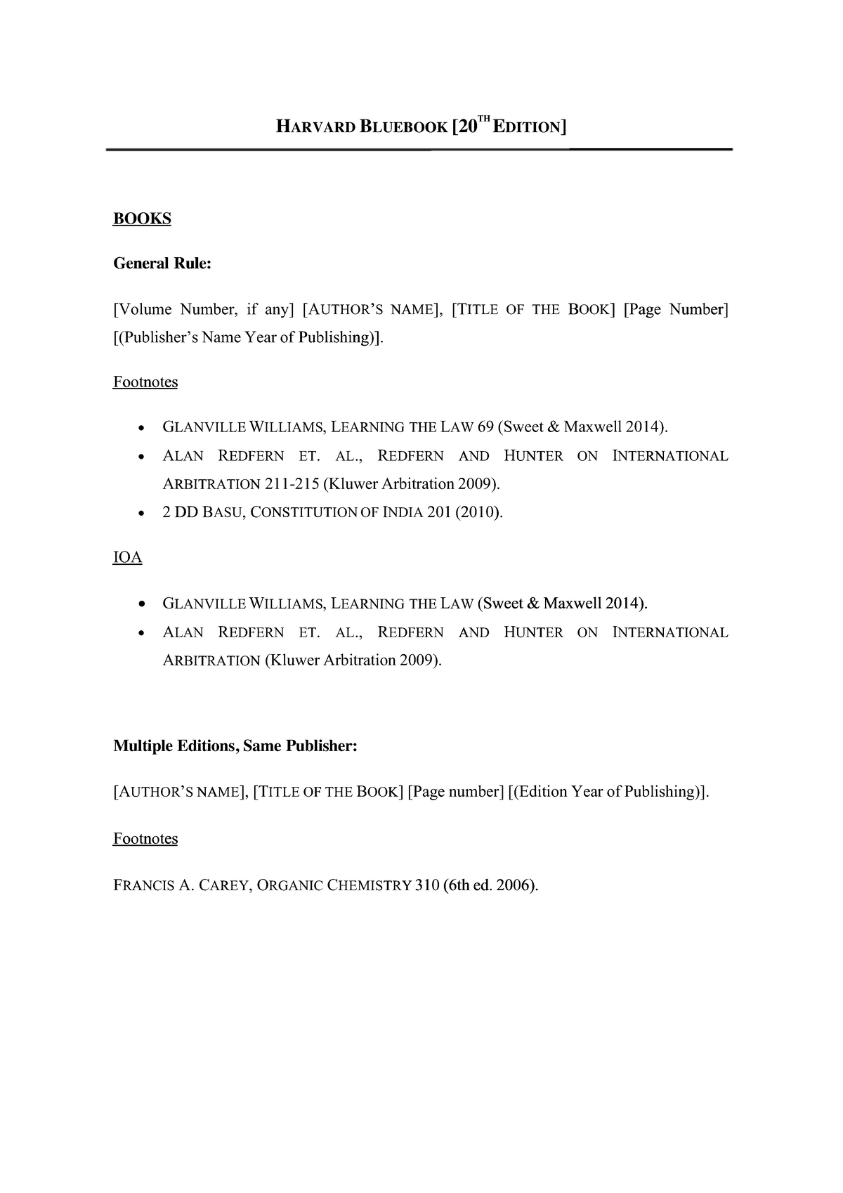Bluebook Citation Format Overview and Examples - Law 101 - Studocu