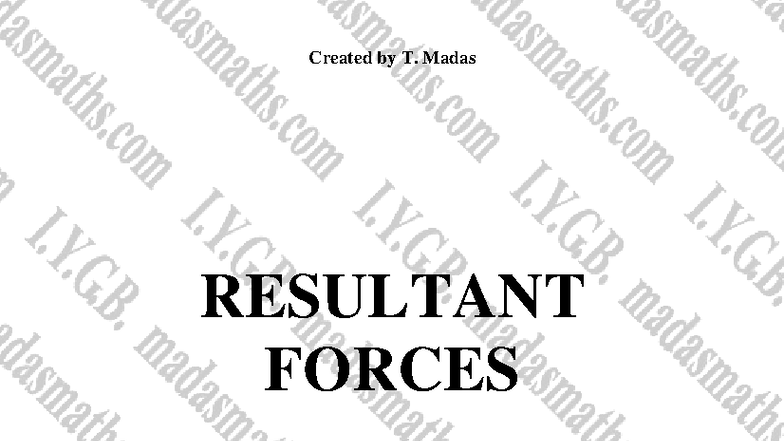 M1 Resultants: Forces and Their Magnitudes Analysis - Studocu