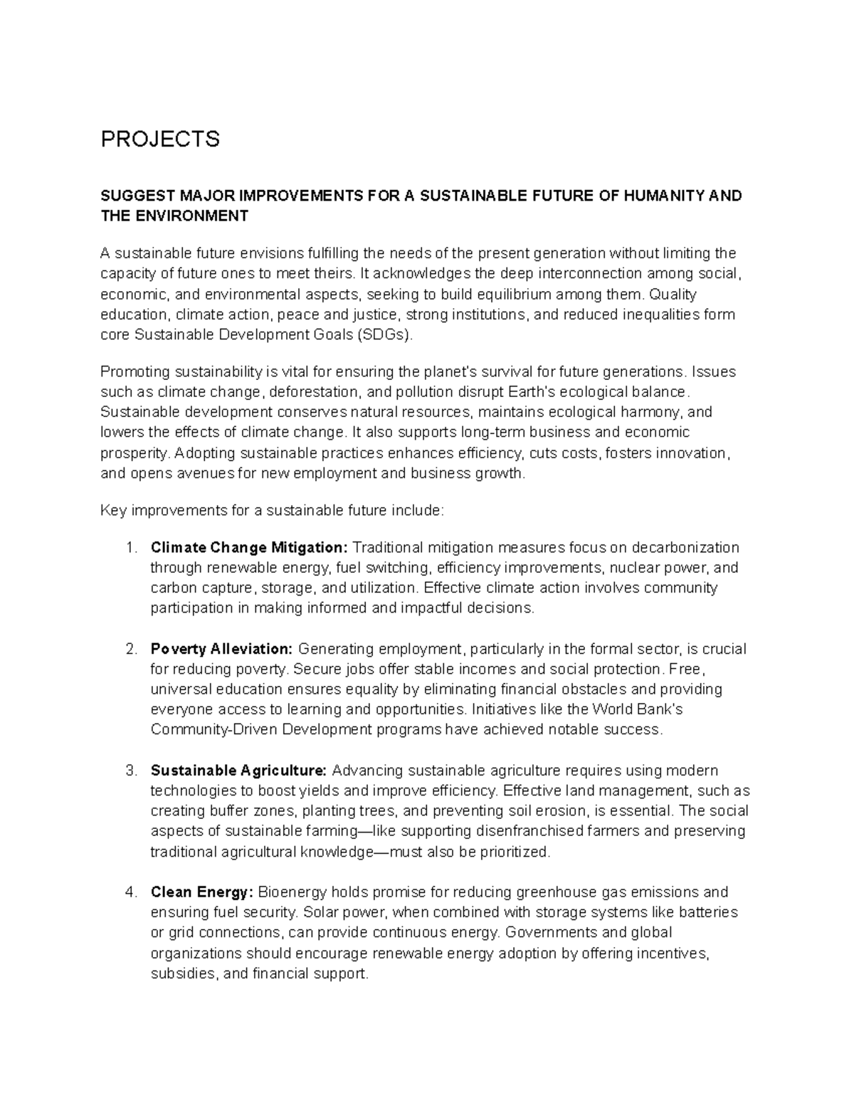 EVS - Sustainable Development Projects for a Greener Future - Studocu