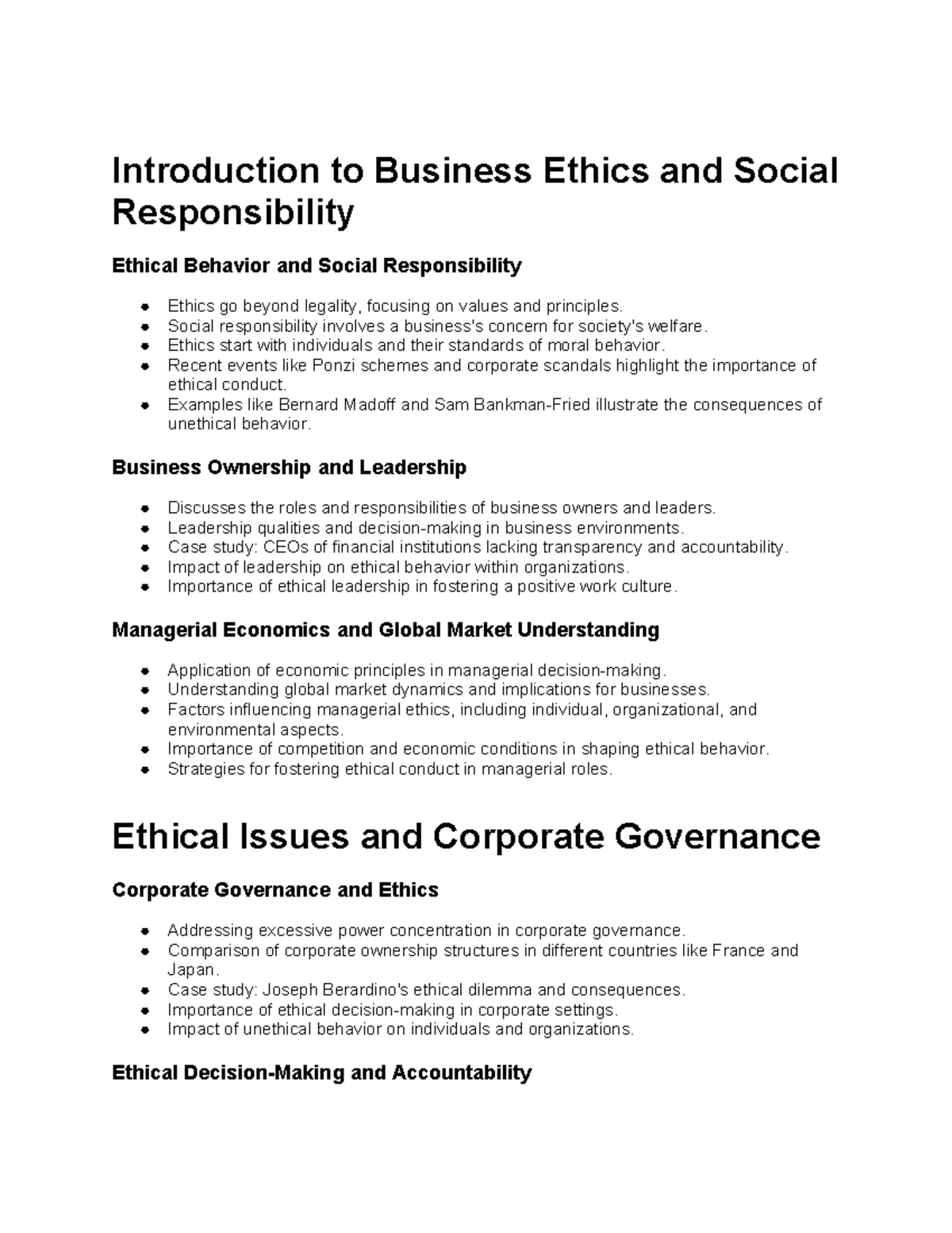 Business Ethics & Social Responsibility Overview: Key Concepts & Issues ...