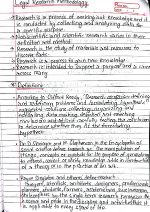 Legal Research Methodology Study notes-LLM I Sem-Highlights - Legal ...