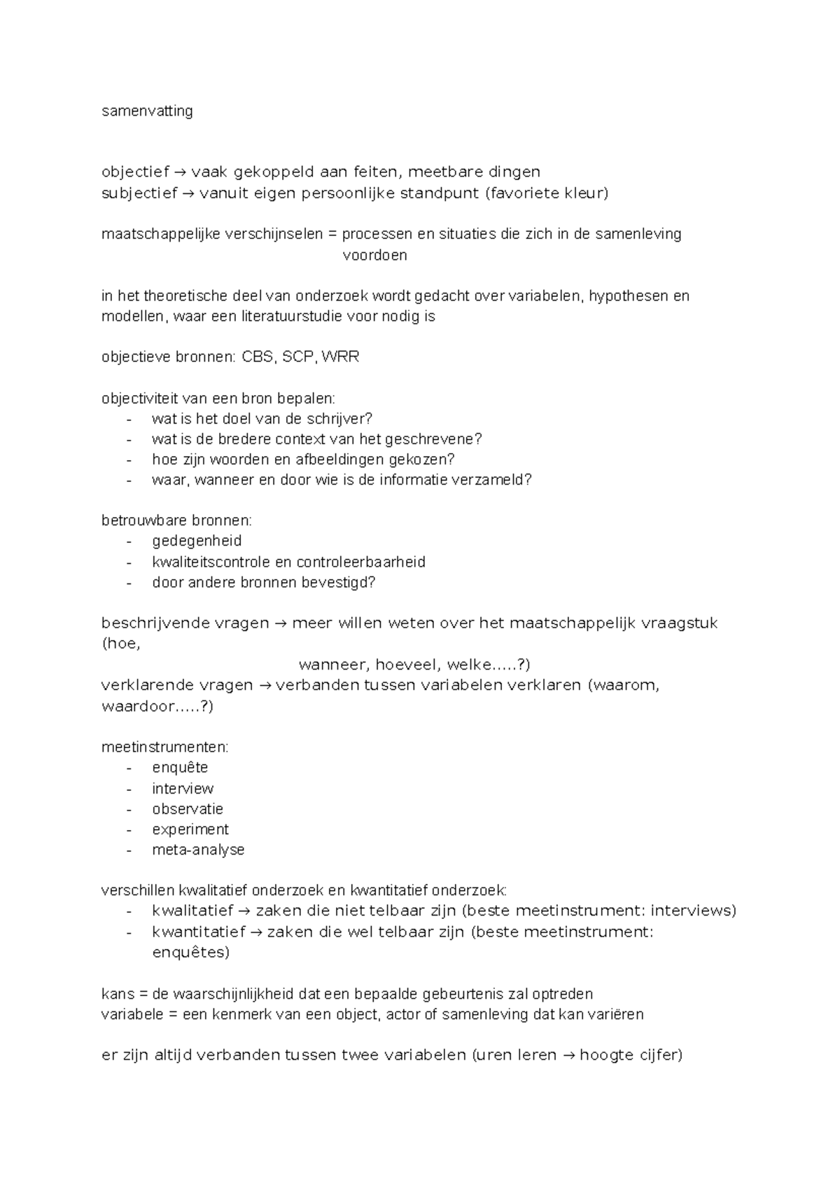 H4 Samenvatting Maatschappijwetenschappen: Objectiviteit en Onderzoek ...