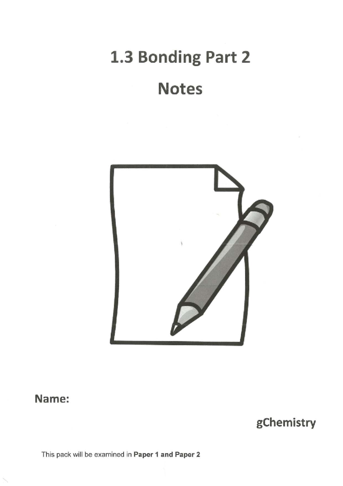 1.3 Bonding Part 2: Key Concepts and Intermolecular Forces Notes - Studocu