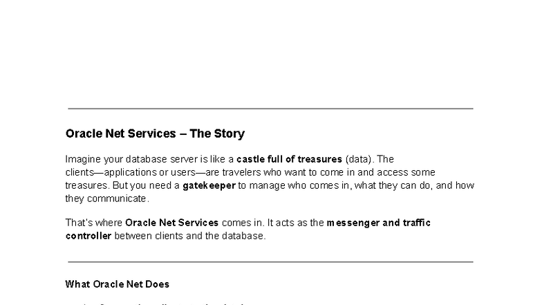 Chapter 5 - Oracle Net Services Overview and Connection Management ...
