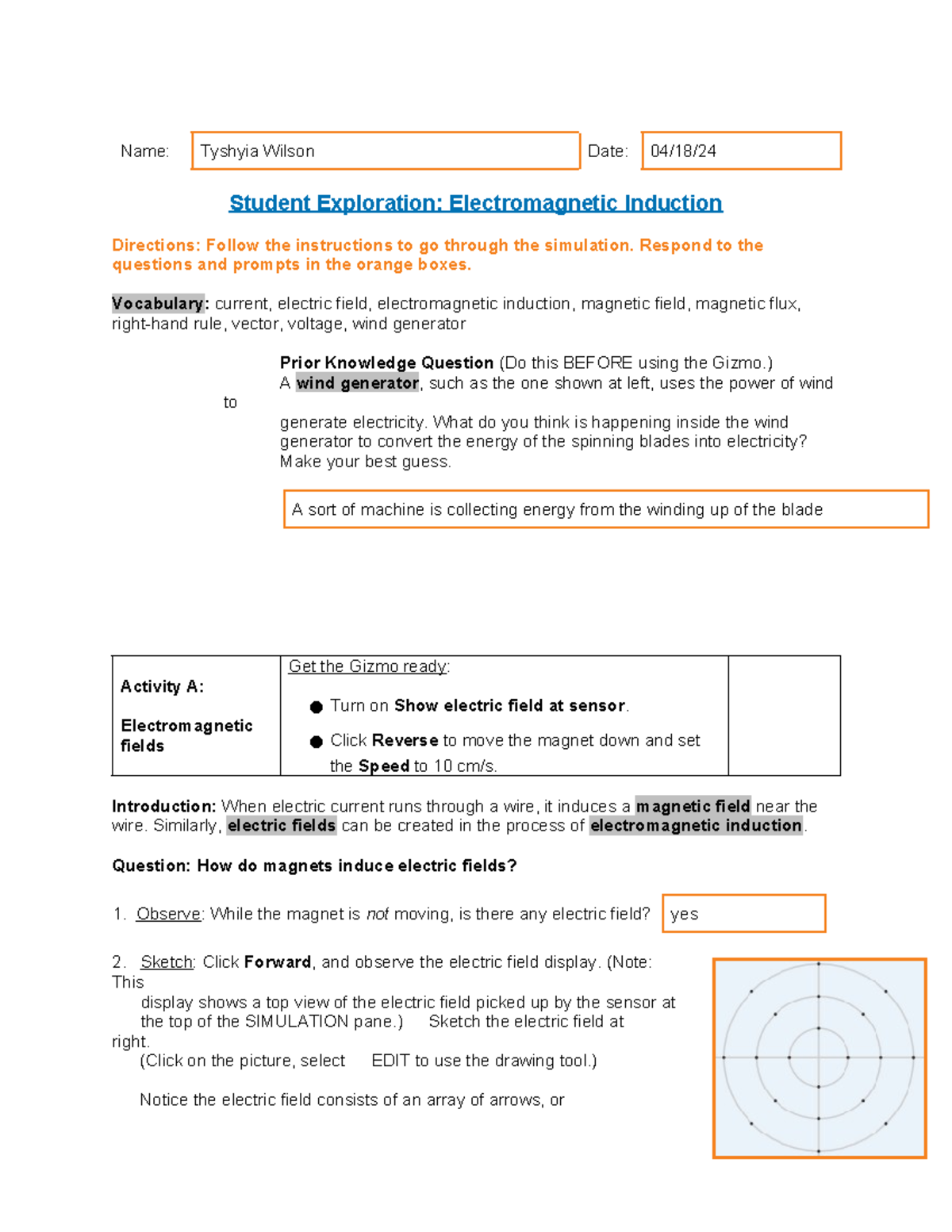Exploring Electromagnetic Induction: Interactive Gizmo Instructions ...