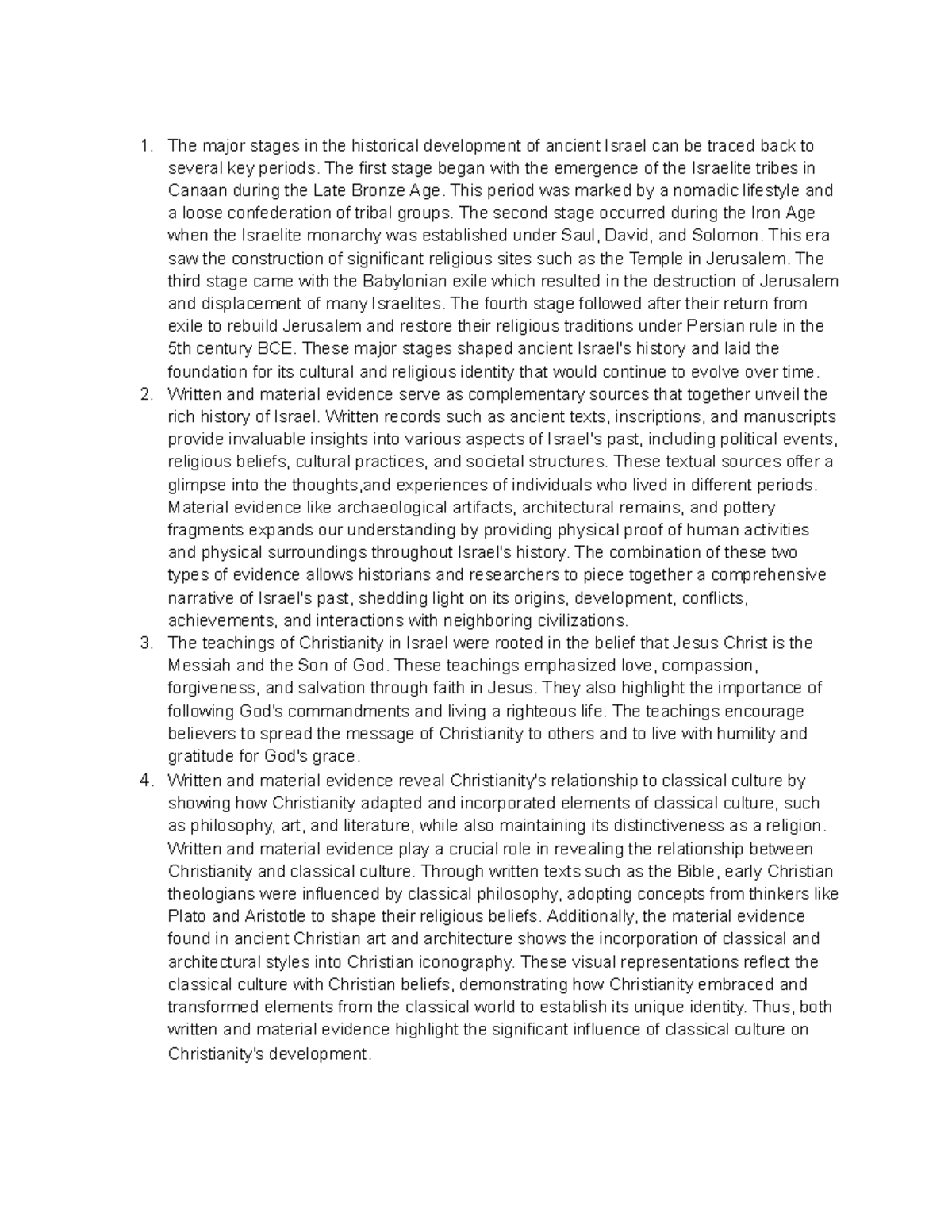Chapter 6 preview questions - 1. The major stages in the historical ...