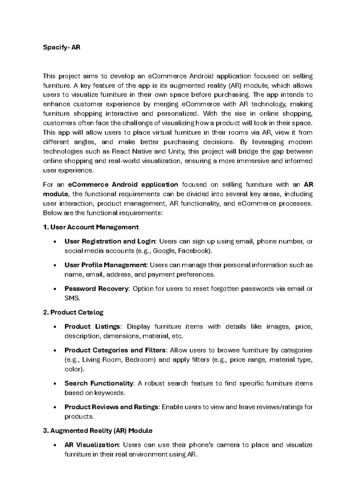 Class Activity: Use Case Development for Spacify-AR App - Studocu