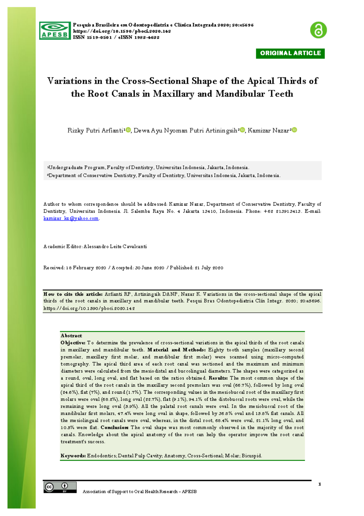 Variations in Apical Canal Shapes of Teeth: Maxillary & Mandibular ...