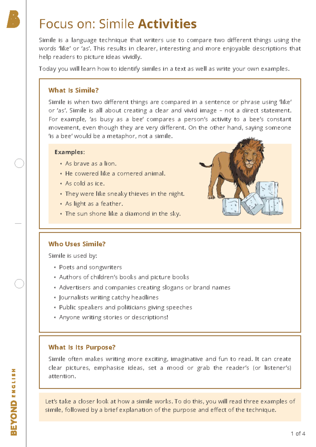 Focus on: Simile Activities and Their Impact - Studocu