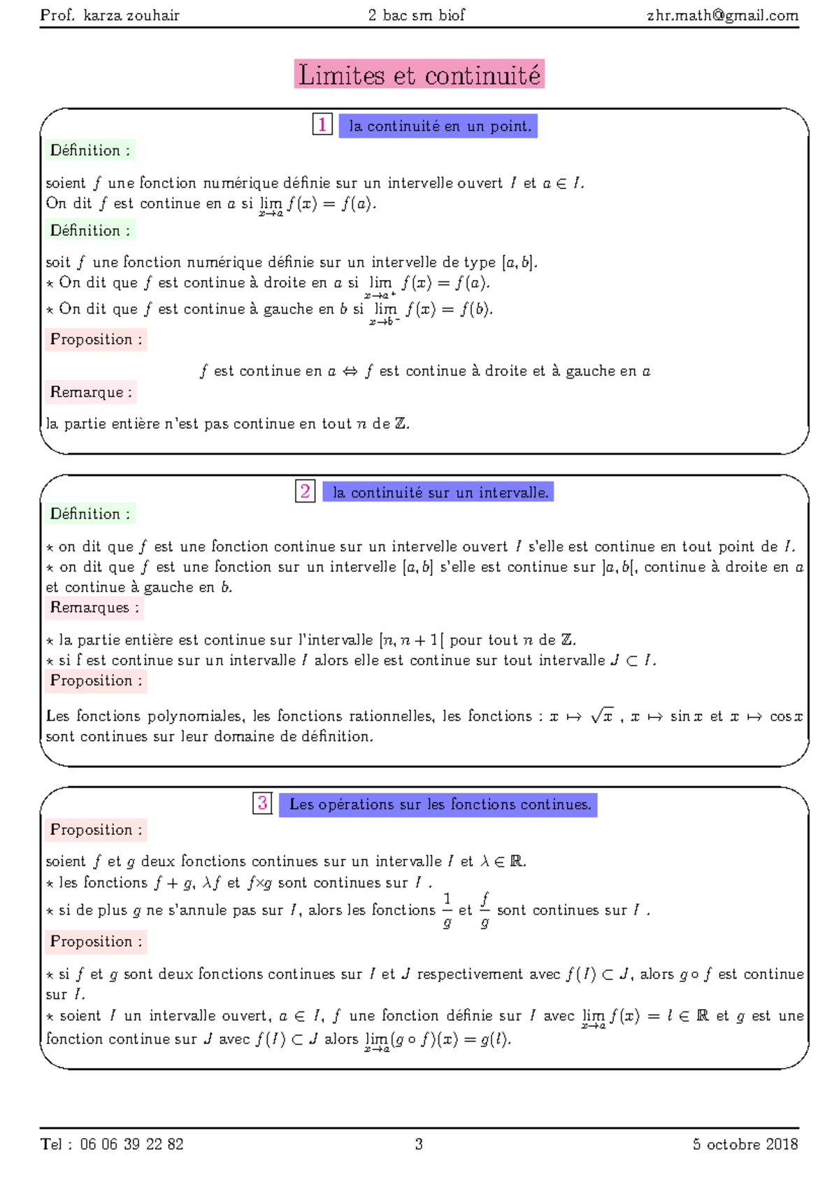 Resume Suites numeriques - Prof. karza zouhair 2 bac sm biof zhr@gmail ...