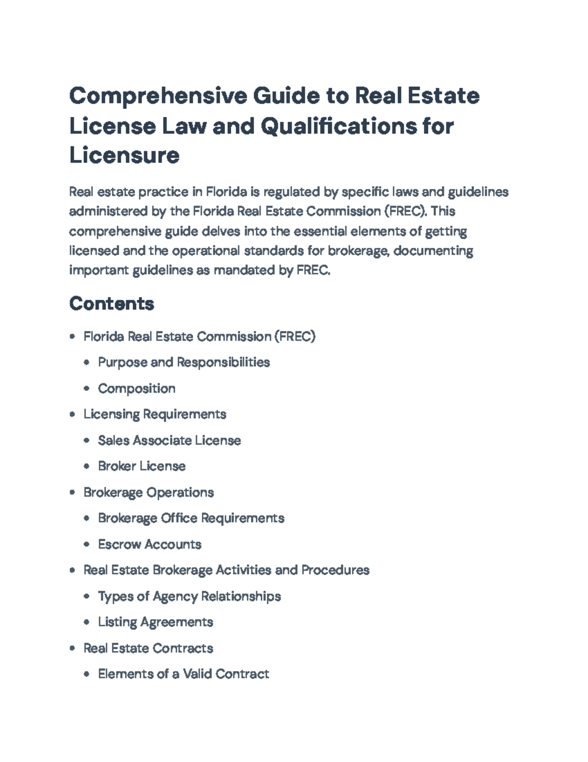 Comprehensive Guide to FREC Real Estate License Requirements ...