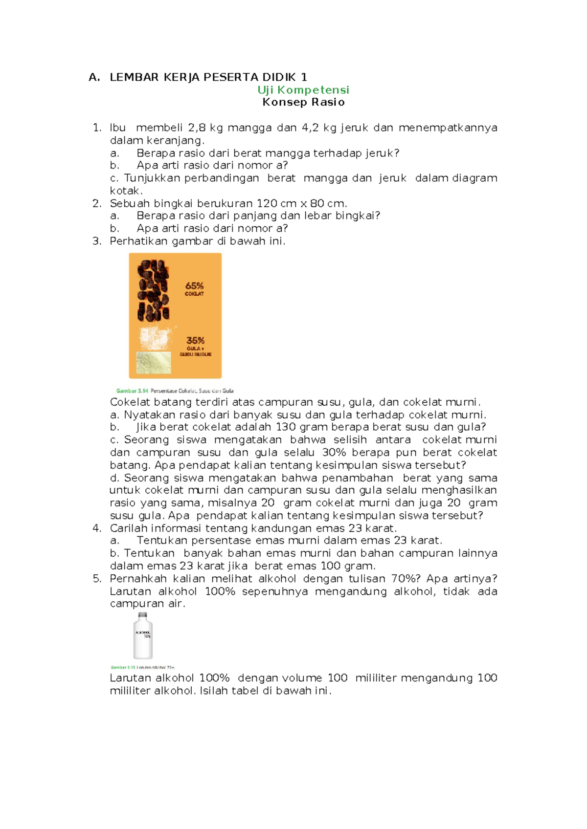 LKPD 1: Uji Kompetensi Konsep Rasio dan Perbandingan - Studocu