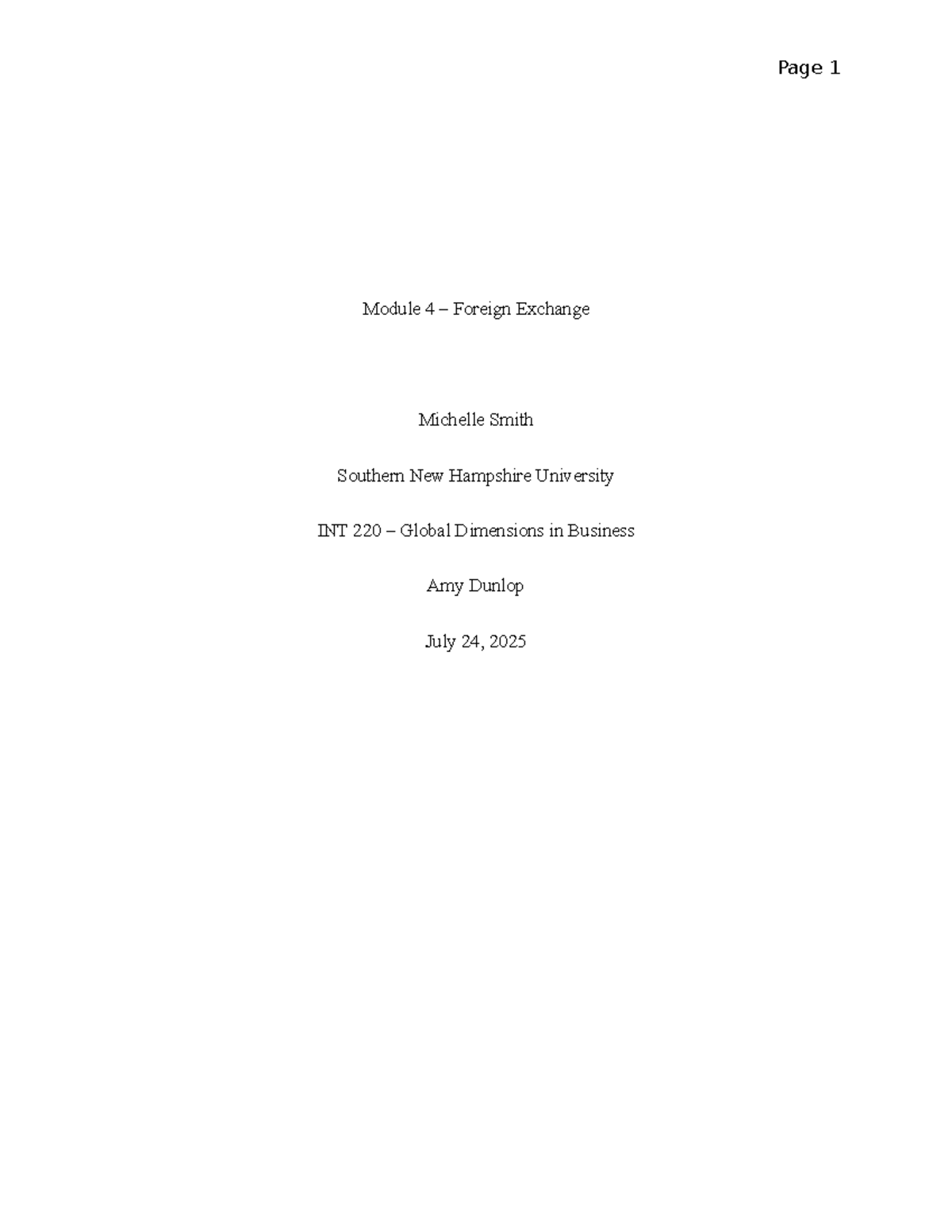 Module 4 Assignment - Foreign Exchange Analysis (INT 220) - Studocu