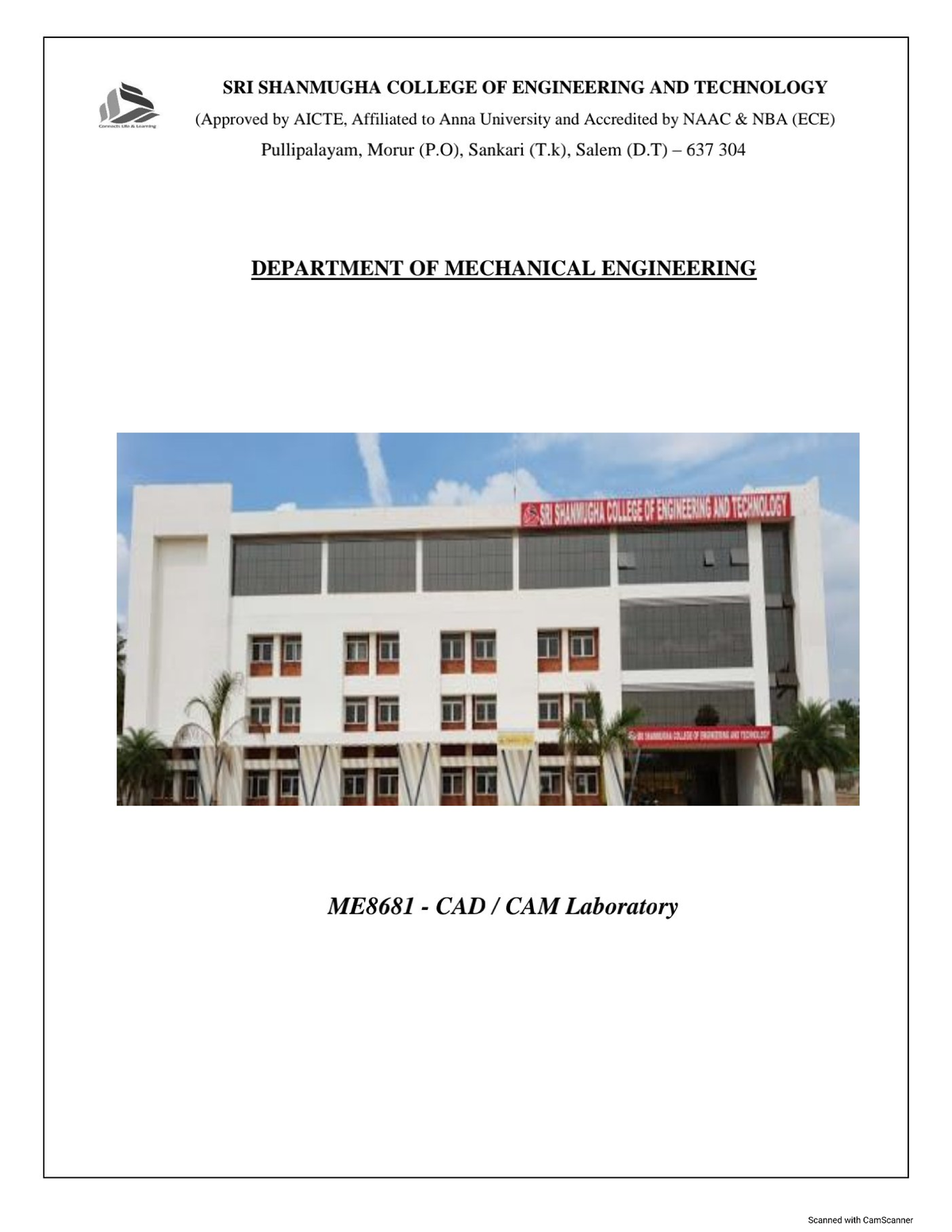 ME8681 CAD-CAM Lab Manual: Experiments and Outcomes - Studocu