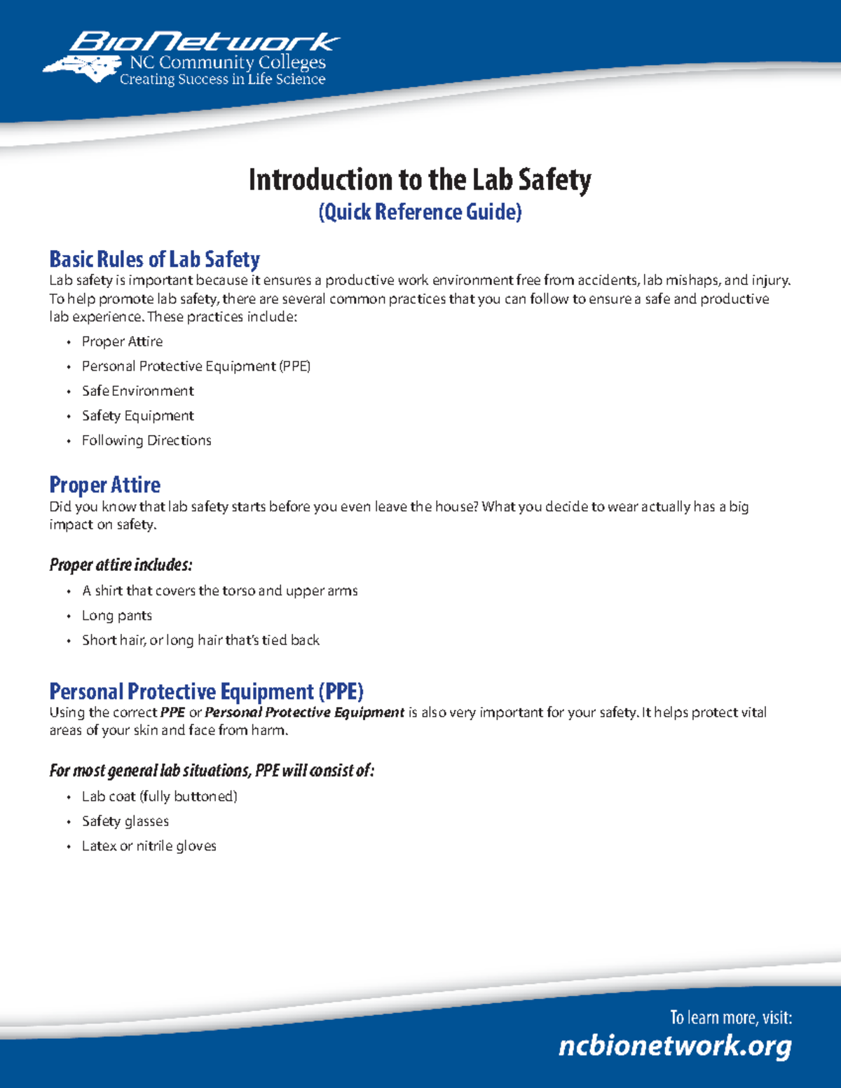 Intro To Lab Safety - N/A - Introduction to the Lab Safety (Quick ...