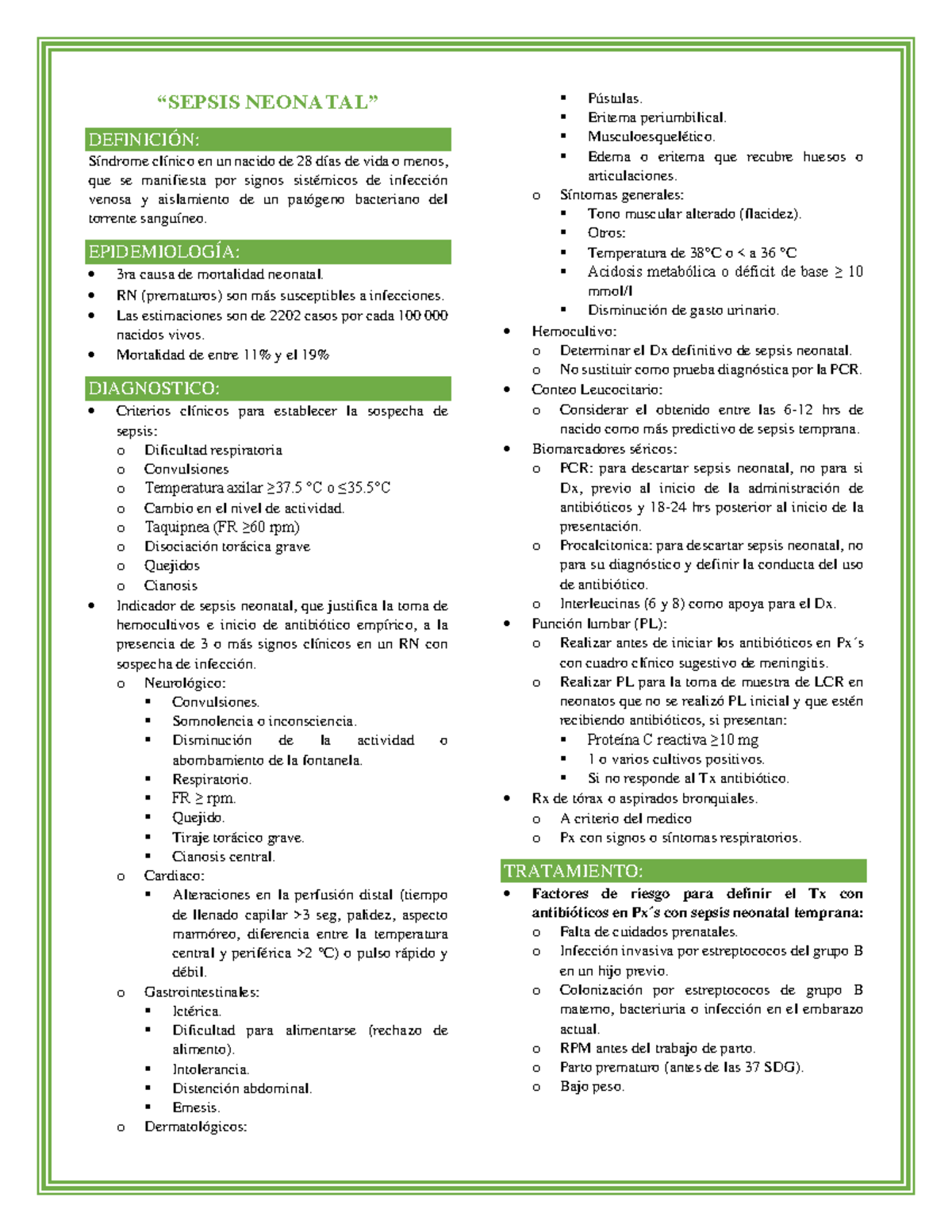 Sepsis Neonatal en Pediatría: Diagnóstico, Tratamiento y Complicaciones ...