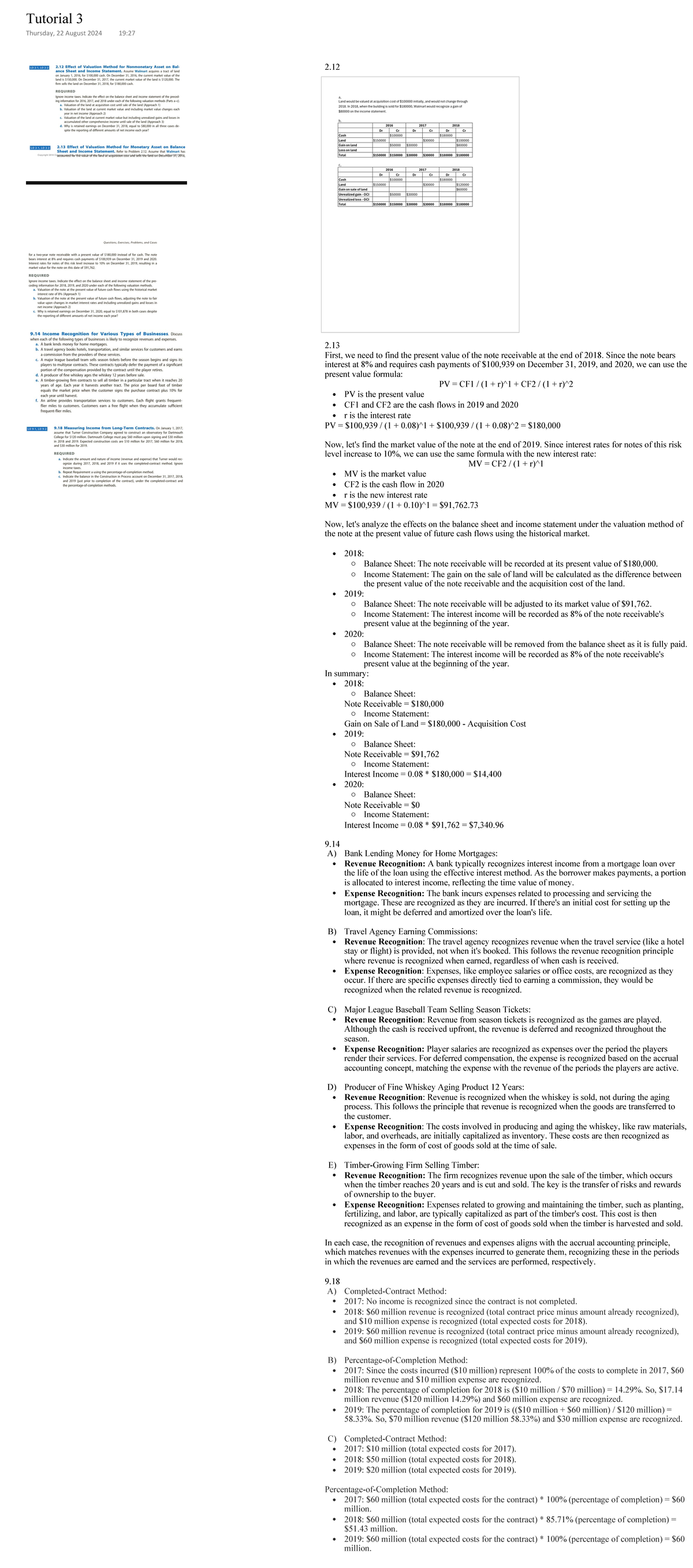 Tutorial 3 - FSA Financial Analysis and Valuation Techniques - Studocu