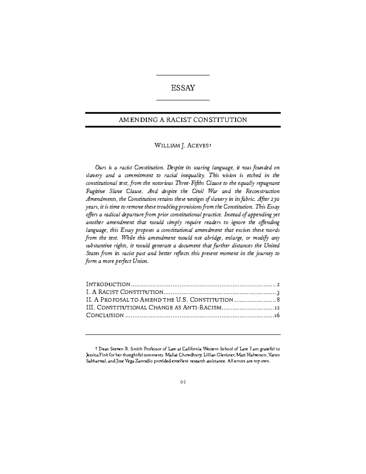 Amending a Racist Constitution: A Proposal for the 29th Amendment - Studocu