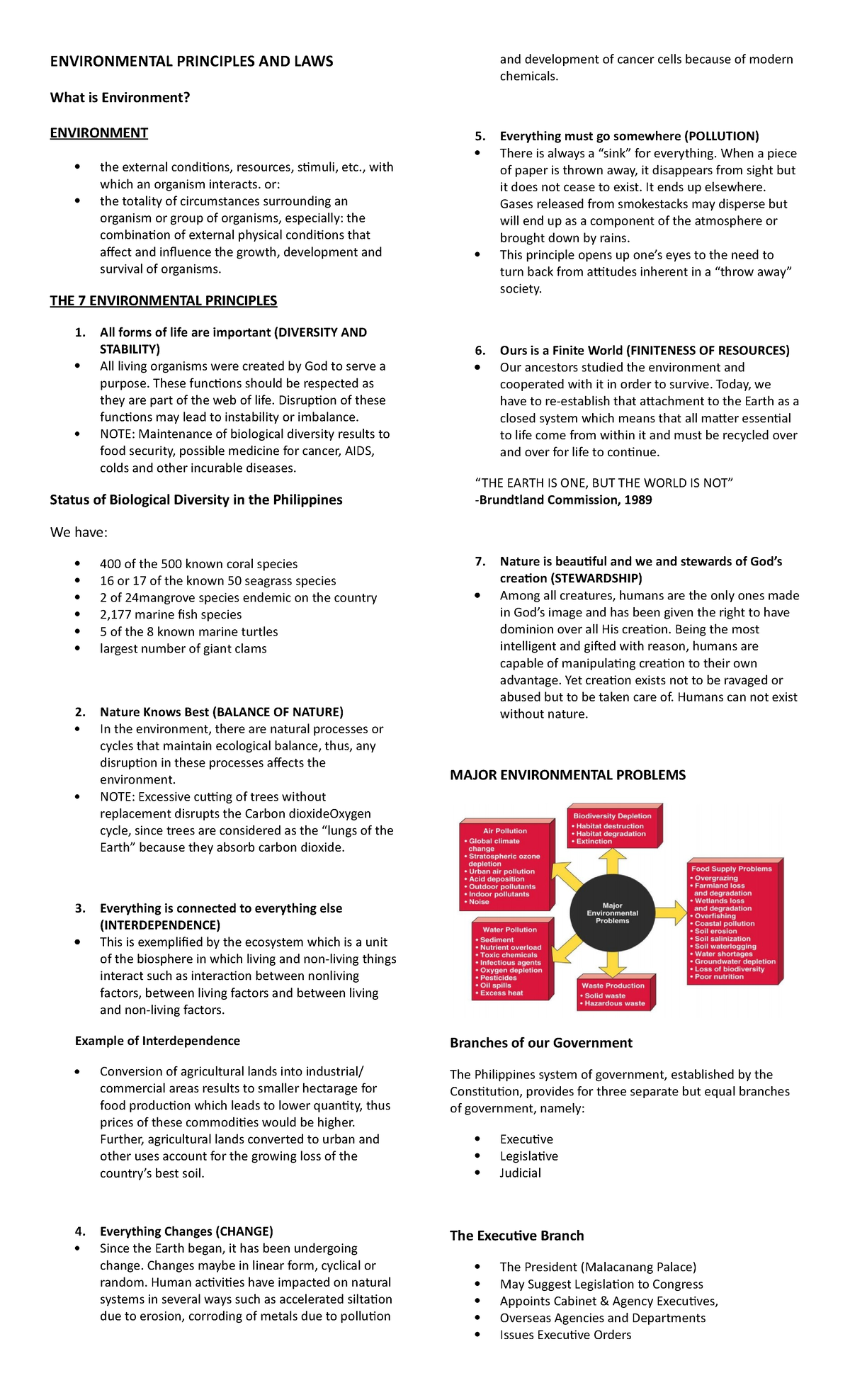 Environmental Principles and Laws Overview NSTP - Studocu