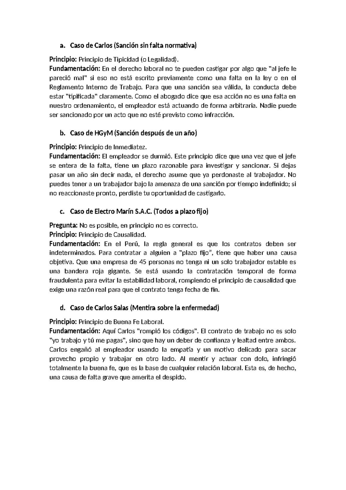 Tarea - Identificación de Principios en Derecho Laboral II - Studocu