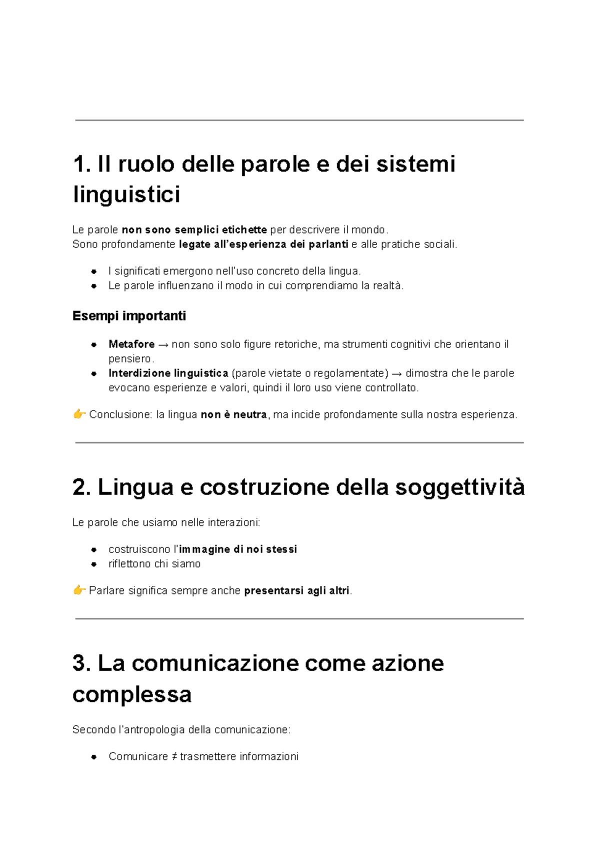 Le parole e i sistemi linguistici: Teorie e pratiche - Studocu
