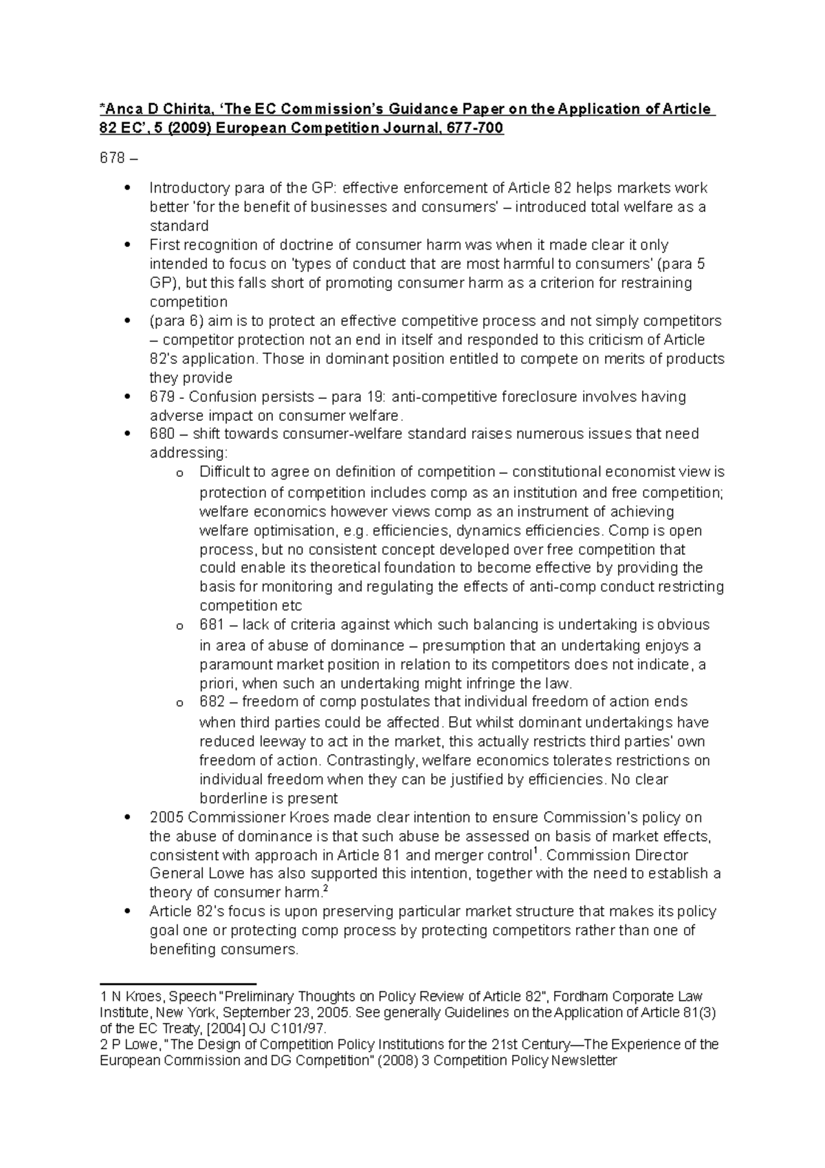Dominant position 1 - *Anca D Chirita, ‘The EC Commission’s Guidance ...