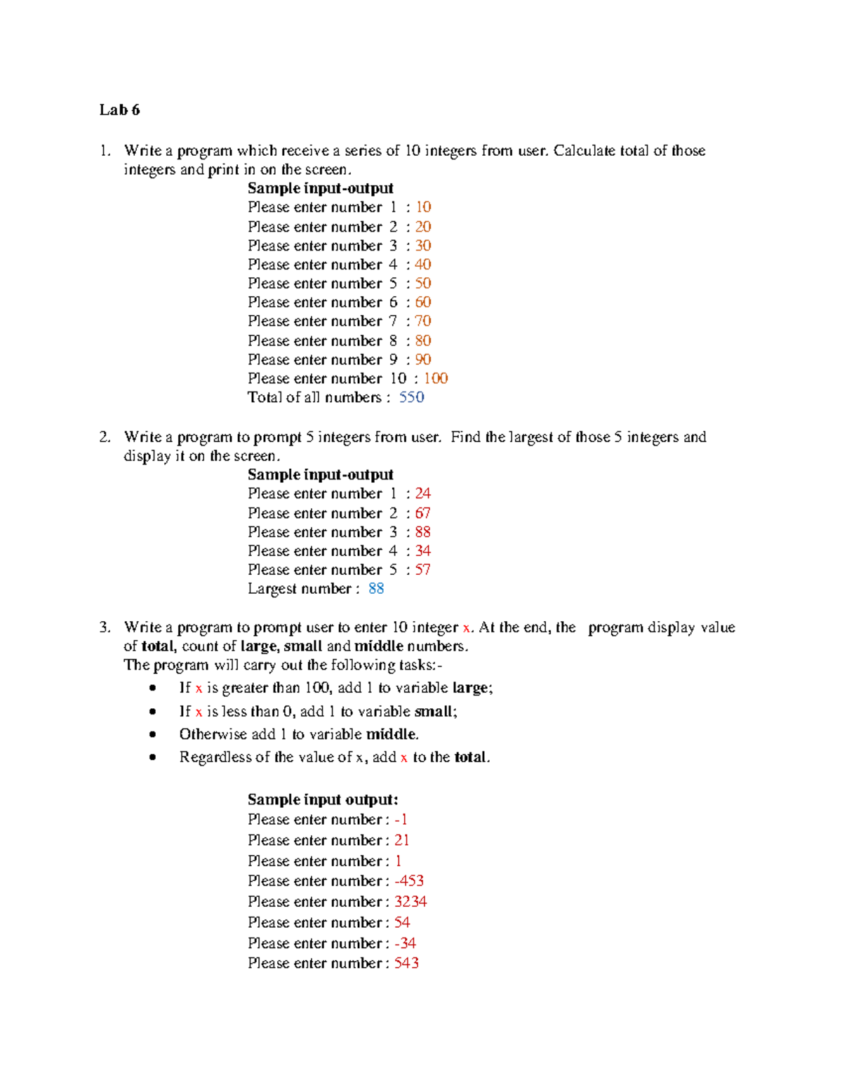Lab 6 Python Iteration Lab 6 Write A Program Which Receive A Series