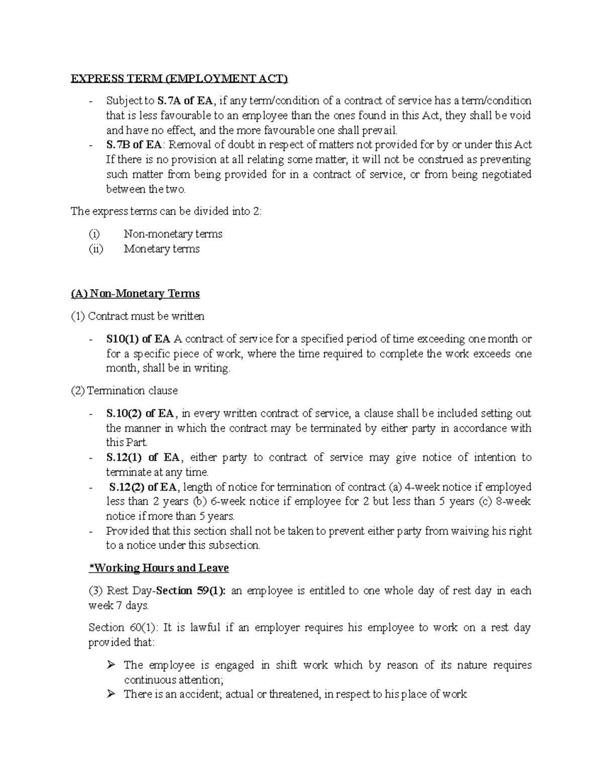 P. Notes Express TERM - EXPRESS TERM (EMPLOYMENT ACT) Subject to S of ...