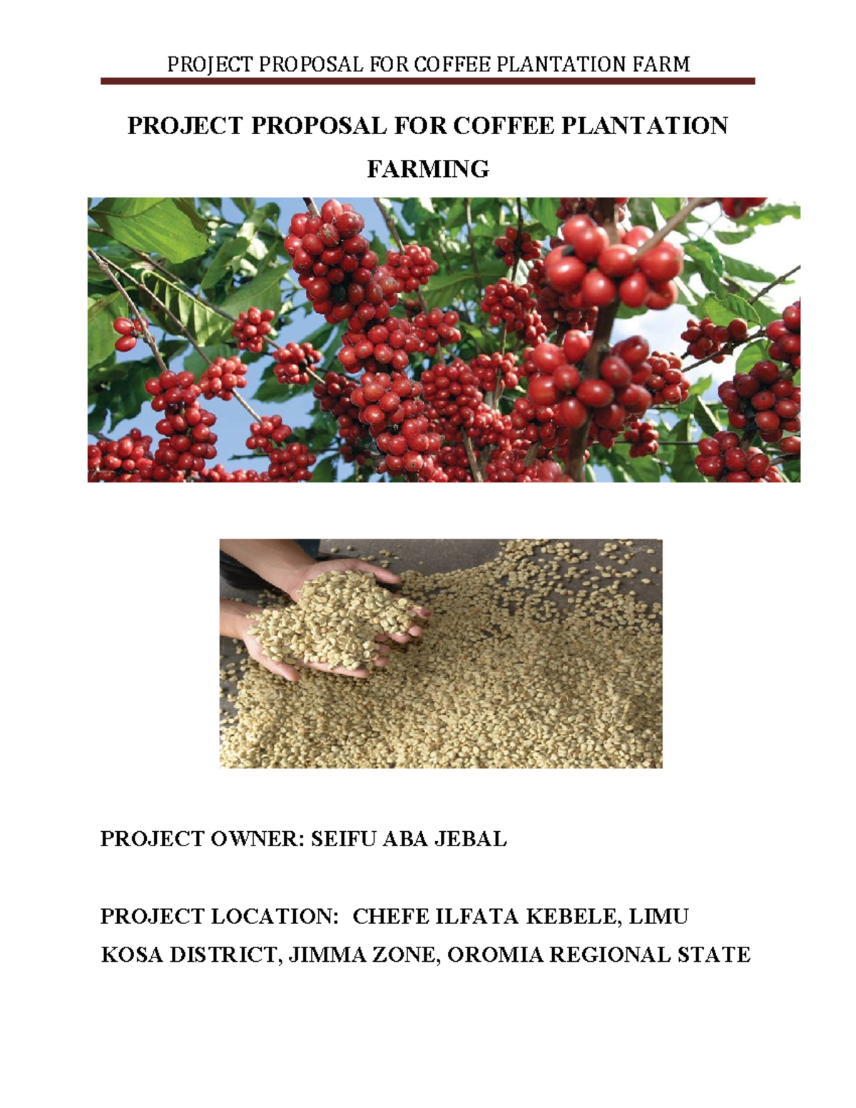 Project Proposal for Coffee Farming: A Business Venture Analysis - Studocu