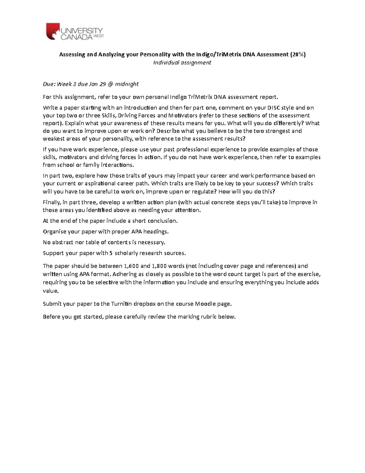 Indigo Assessment - Not available - Assessing and Analyzing your ...