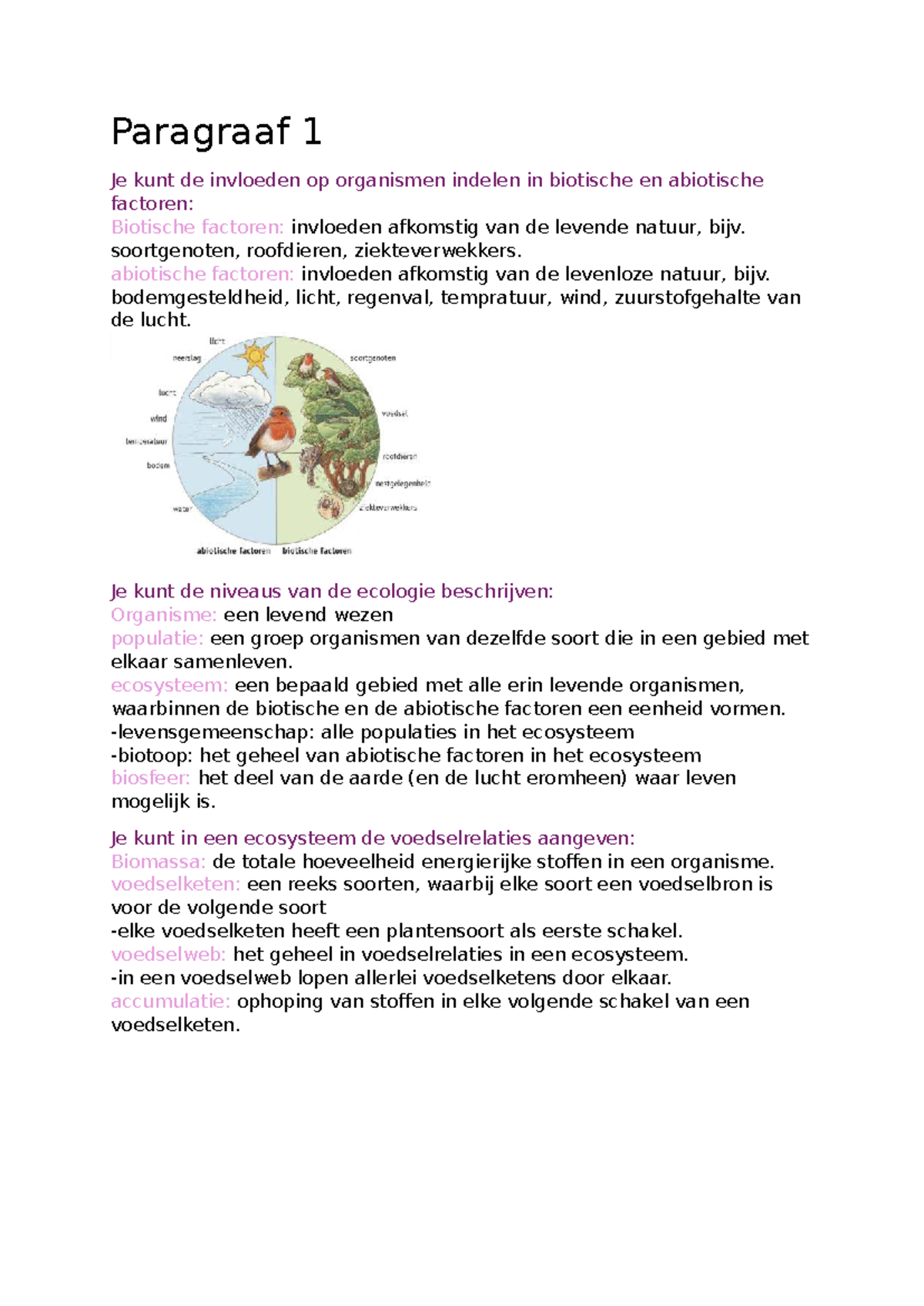 3A2 Biologie 6.1 t/m 6 - Samenvatting van Ecologische Invloeden ...