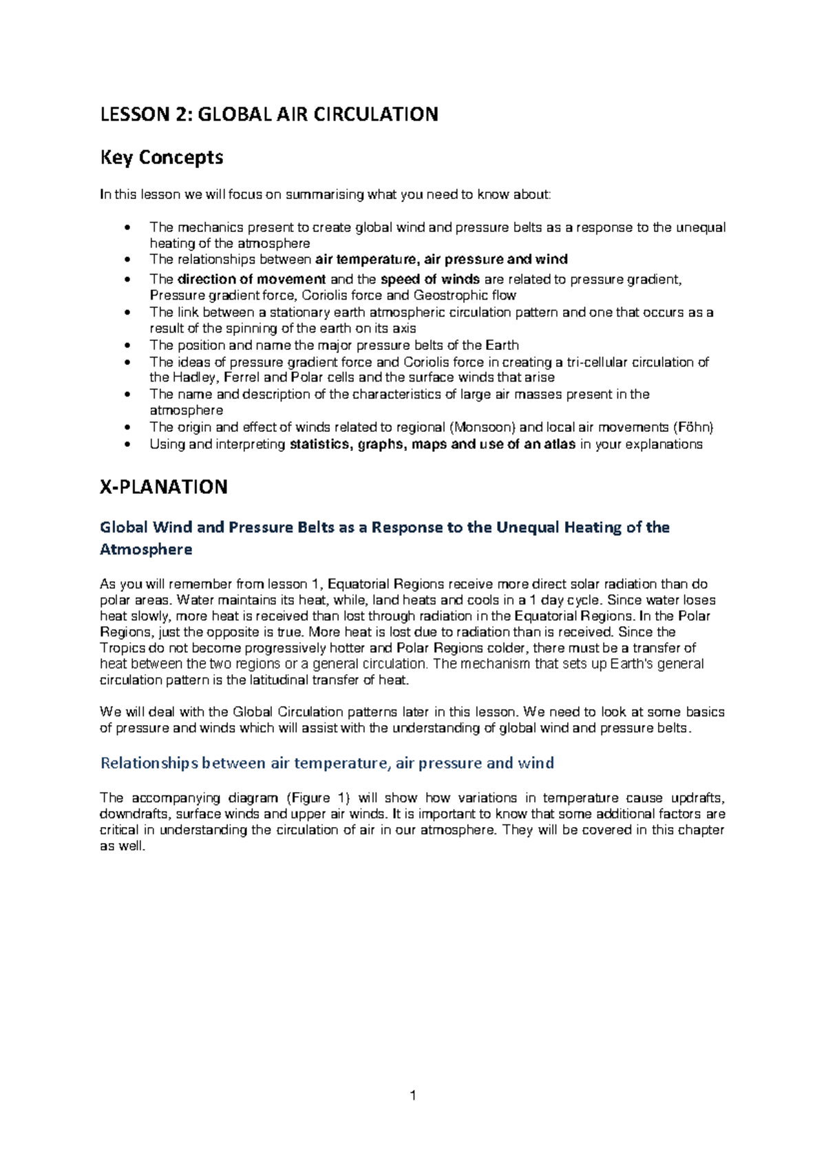 770 GEO - Lesson 2: Global Air Circulation Notes - Studocu