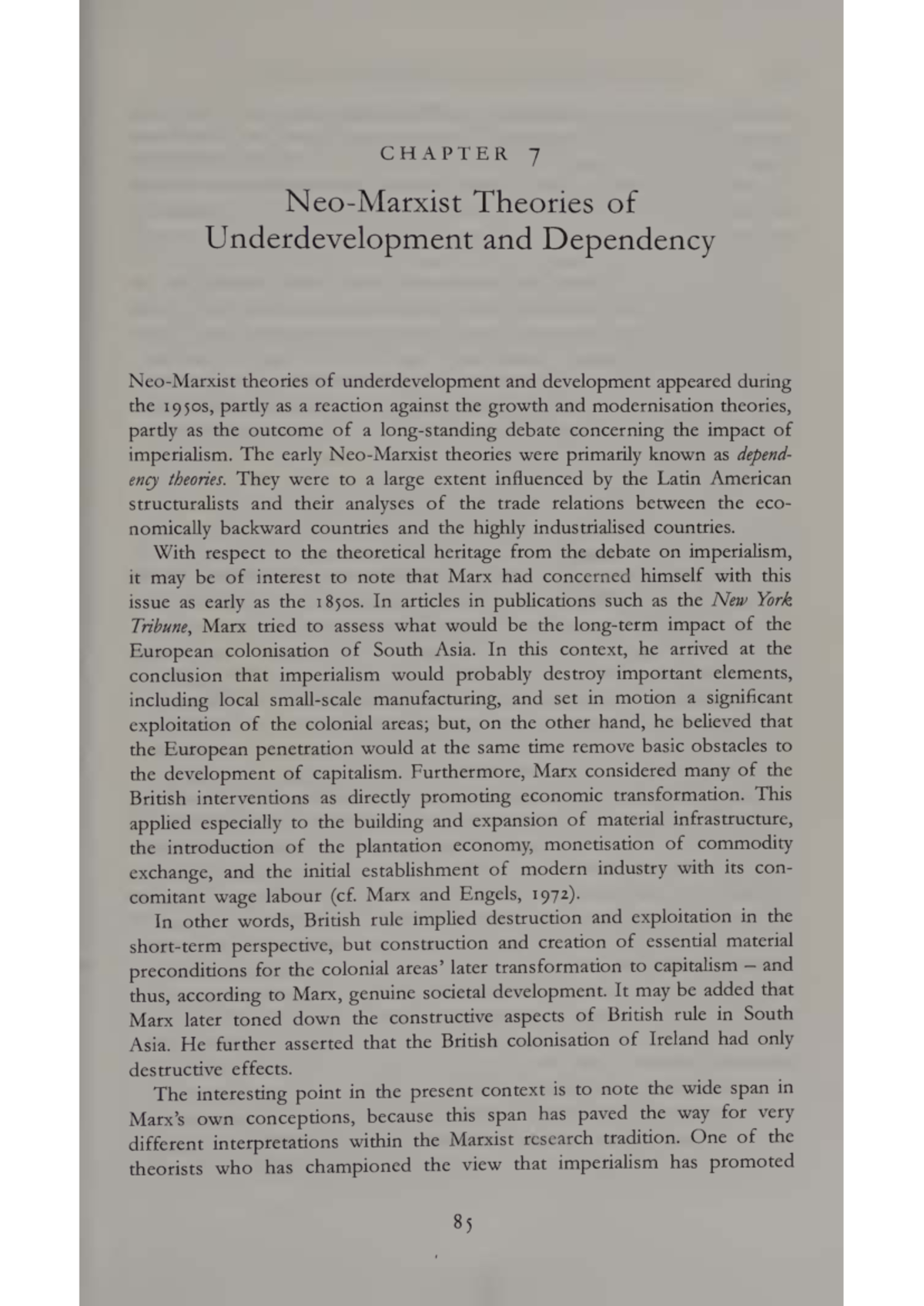 IPE 3 - Chapter 7: Theories of Underdevelopment and Dependency - Studocu